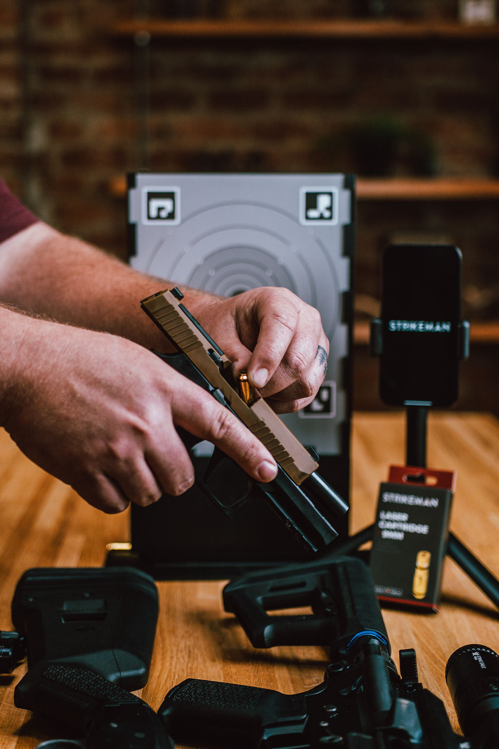 Strikeman x SIRT Dry-Fire Laser Training Pistol + Target & Phone Mount ...